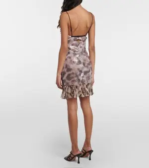NENSI DOJAKA Sequin Embellished Cutout Mini Dress - Multicoloured