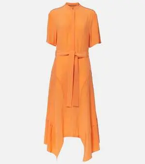 Stella McCartney Silk Crepe De Chine Midi Dress - Orange