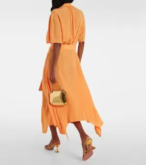 Stella McCartney Silk Crepe De Chine Midi Dress - Orange