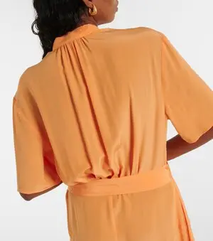 Stella McCartney Silk Crepe De Chine Midi Dress - Orange