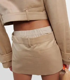 AYA MUSE Layered Wool-blend Mini Skirt