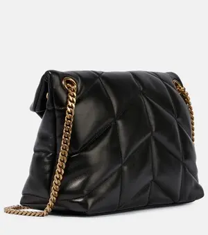 Saint Laurent Puffer Small Leather Shoulder Bag - Black