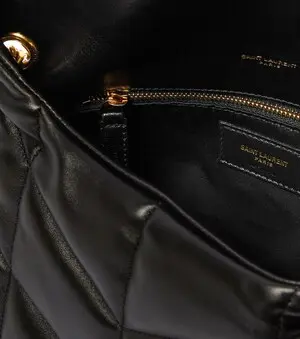 Saint Laurent Puffer Small Leather Shoulder Bag - Black