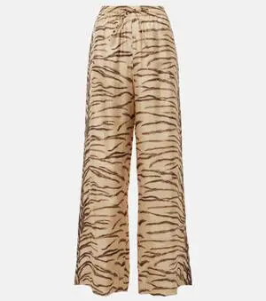 Stella McCartney Printed Silk Wide-leg Trousers - Multicoloured
