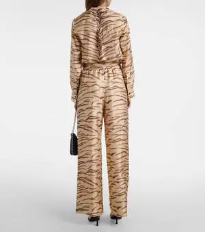Stella McCartney Printed Silk Wide-leg Trousers - Multicoloured