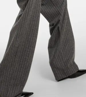 Alex Perry Pinstriped High-rise Tapered Wool Trousers