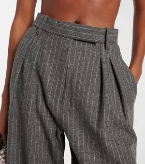 Alex Perry Pinstriped High-rise Tapered Wool Trousers