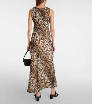 GANNI Leopard-print Chiffon Maxi Dress