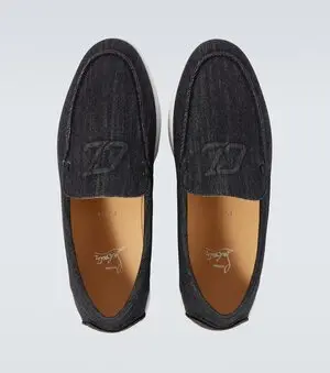 CHRISTIAN LOUBOUTIN Varsiboat Suede Loafers - Black