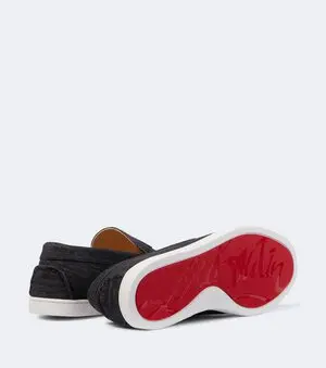 CHRISTIAN LOUBOUTIN Varsiboat Suede Loafers - Black