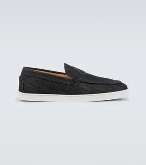 CHRISTIAN LOUBOUTIN Varsiboat Suede Loafers - Black