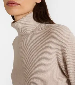 Brunello Cucinelli Cashmere Ribbed Turtleneck Sweater - Neutrals
