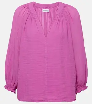 Velvet By Graham & Spencer Denice Cotton Blouse In Orchid - Purple