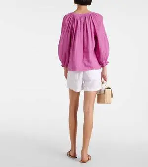 Velvet By Graham & Spencer Denice Cotton Blouse In Orchid - Purple