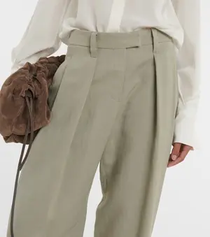 Brunello Cucinelli Twill Wide-leg Trousers