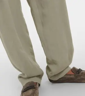 Brunello Cucinelli Twill Wide-leg Trousers
