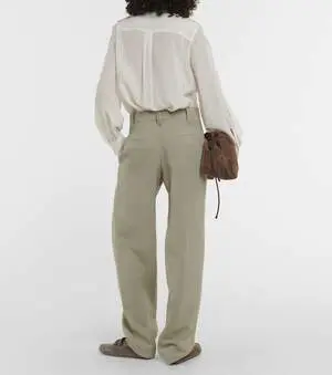 Brunello Cucinelli Twill Wide-leg Trousers