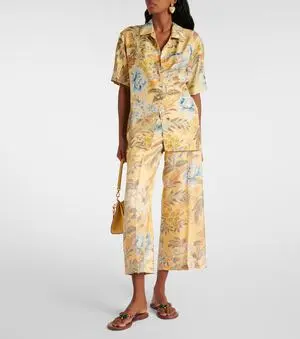 Etro Printed Silk Wide-leg Trousers
