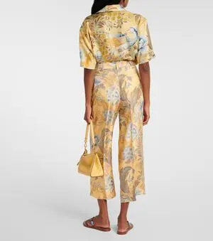 Etro Printed Silk Wide-leg Trousers