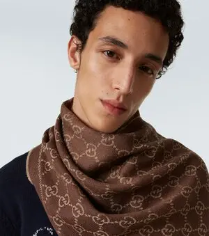 Gucci Gg Wool Jacquard Scarf
