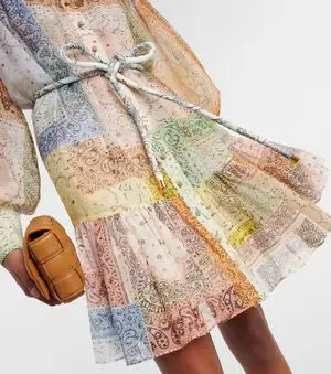 Zimmermann Matchmaker Bandana Cotton And Silk Mini Dress
