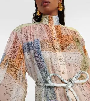 Zimmermann Matchmaker Bandana Cotton And Silk Mini Dress