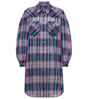 MARANT ETOILE Checked Cotton Shirt Dress - Multicoloured