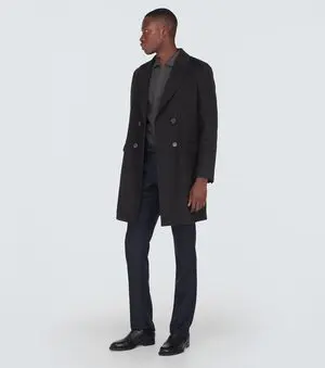 Zegna Double-breasted Wool And Cashmere Blend Coat