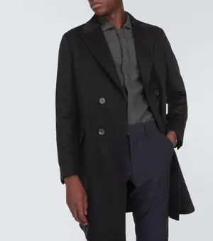 Zegna Double-breasted Wool And Cashmere Blend Coat