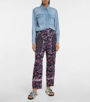 MARANT ETOILE Ryama Floral Print Viscose Trousers