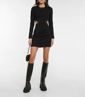 Staud Dolce Cutout Ponte Jersey Mini Dress
