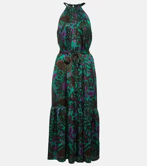 Velvet By Graham & Spencer Kareese Printed Satin Midi Dress