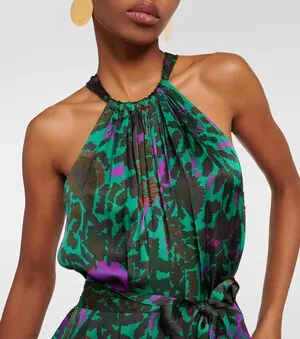 Velvet By Graham & Spencer Kareese Printed Satin Midi Dress