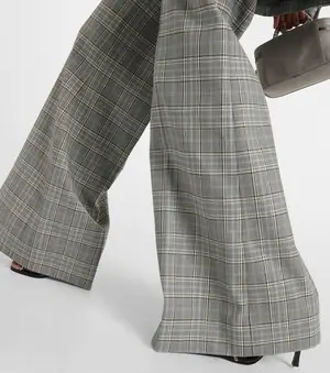 Stella McCartney Checked Wool Flared Trousers