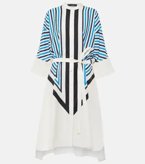 JOSEPH Dania Striped Silk Cotton Shirt Dress - Multicoloured
