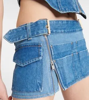 DION LEE Toolbelt Denim Miniskirt