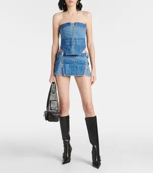 DION LEE Toolbelt Denim Miniskirt