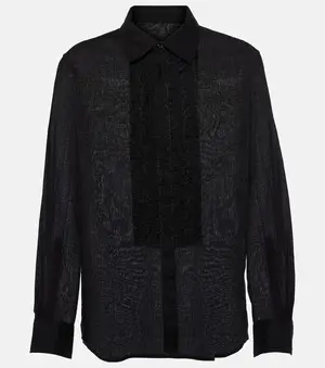 NILI LOTAN Nathael Ruffled Cotton Shirt