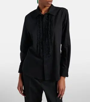 NILI LOTAN Nathael Ruffled Cotton Shirt