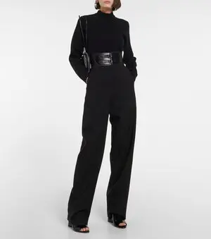 Alaïa Cropped Virgin Wool Turtleneck Sweater