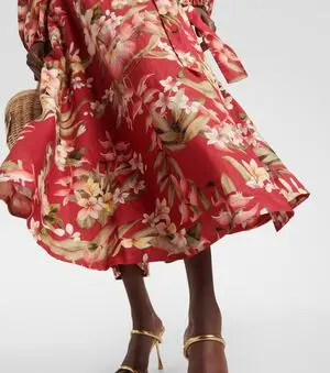 Zimmermann Lexi Floral Linen Wrap Dress