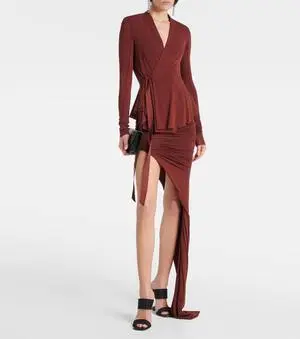 Rick Owens Gathered Maxi Skirt - Brown