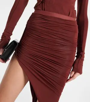 Rick Owens Gathered Maxi Skirt - Brown