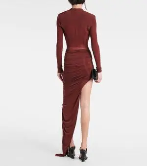 Rick Owens Gathered Maxi Skirt - Brown