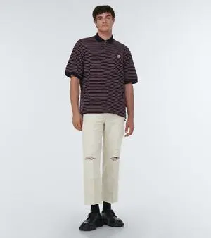 Undercover Striped Cotton Polo Shirt