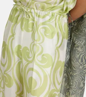 Dries Van Noten Printed Silk Wide-leg Trousers