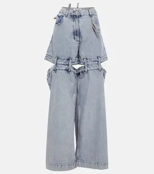 Attico Low-rise Wide-leg Jeans - Blue