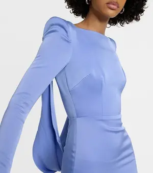 Alex Perry Draped Crepe Satin Midi Dress