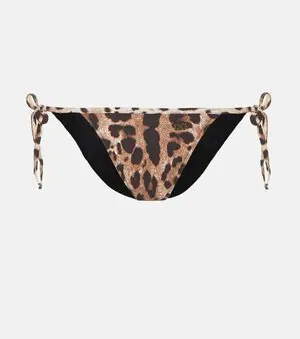 Dolce & Gabbana Leopard-printed Bikini Bottoms - Brown