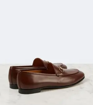 Gucci Jordaan Horsebit Leather Loafers - Brown